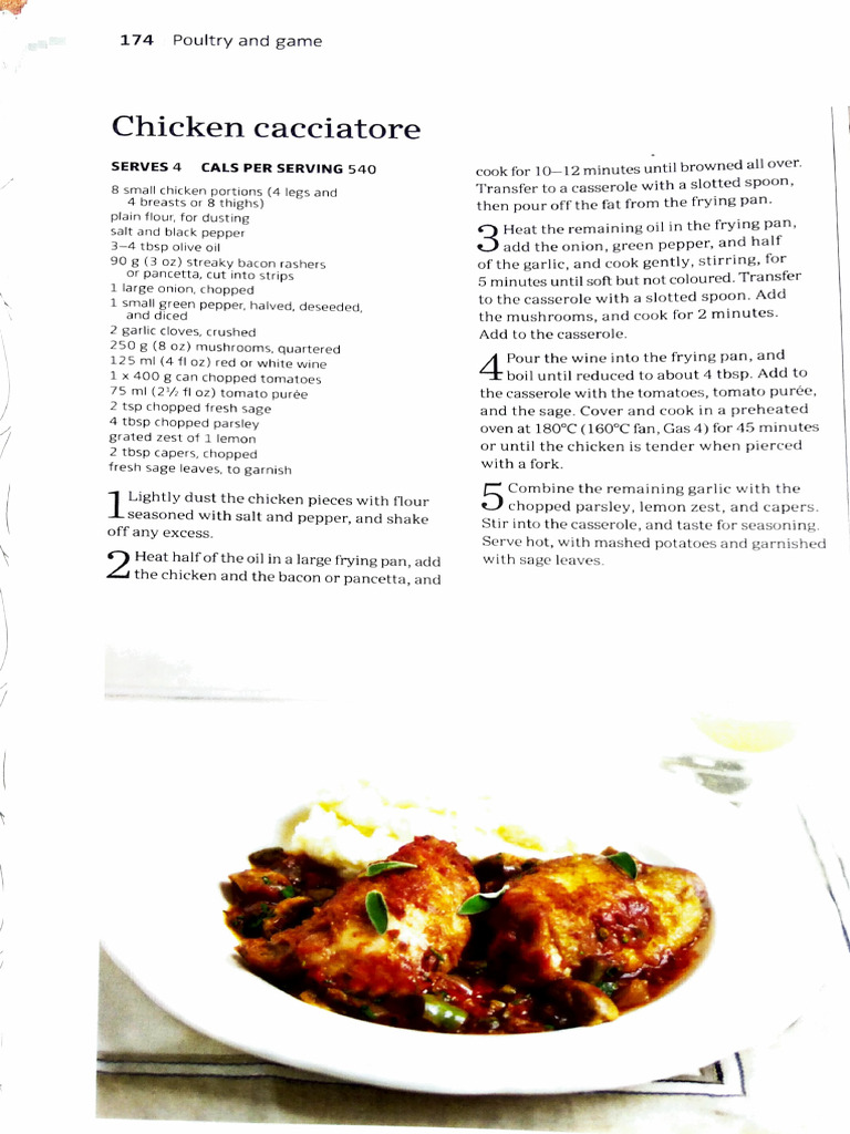 Pui Cacciatore Si Cordon Bleu-Mary Berry | PDF | Parsley | Foods