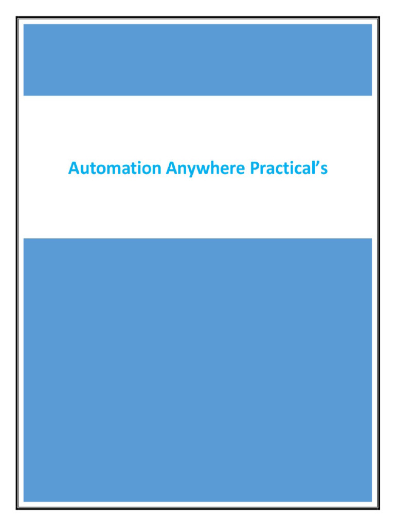 Automation Anywhere Training Materials | PDF