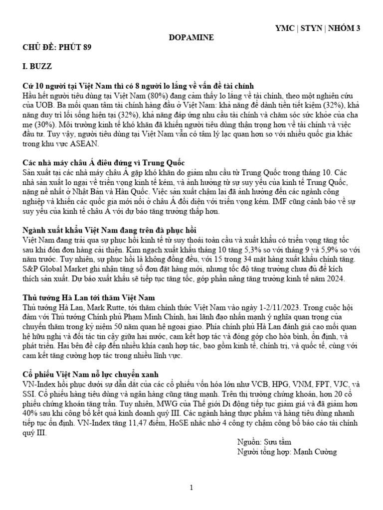 Ymc Styn Nhóm 3 Vòng Project | PDF