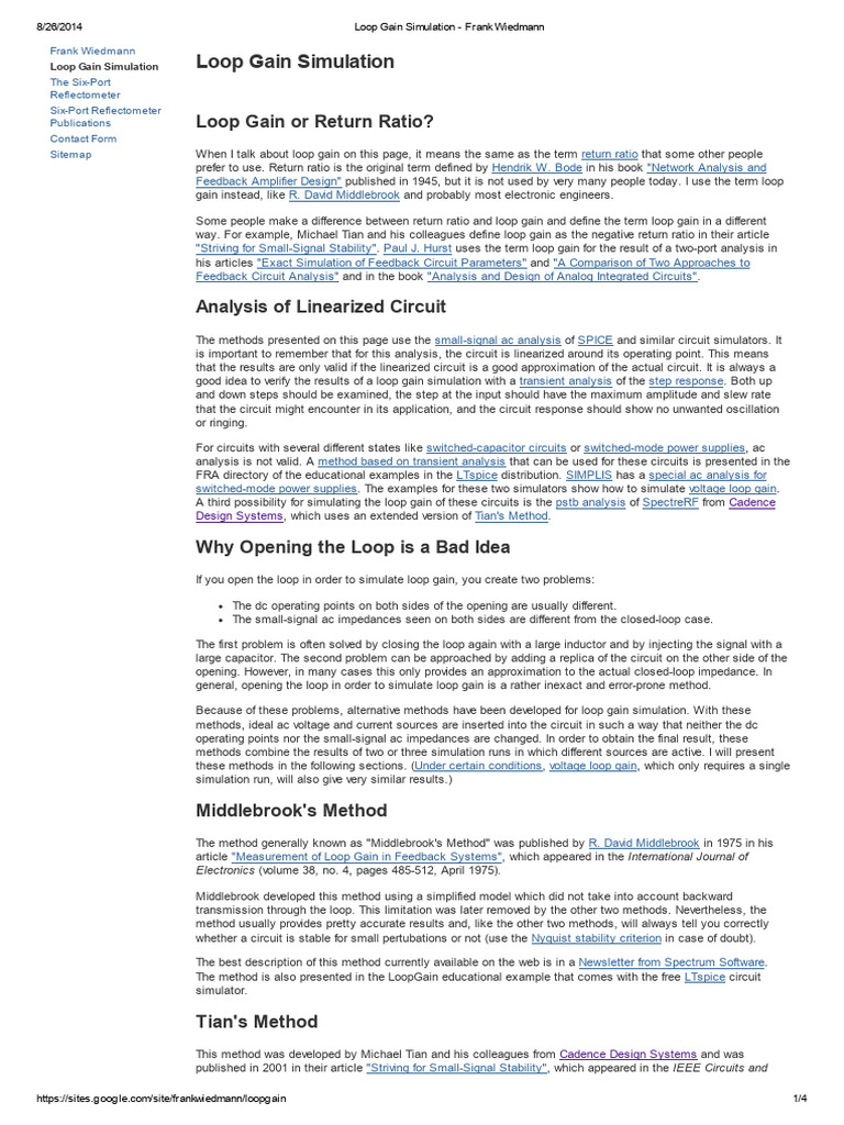 Loop Gain Simulation - Frank Wiedmann | PDF | Electrical Network | Electrical Impedance