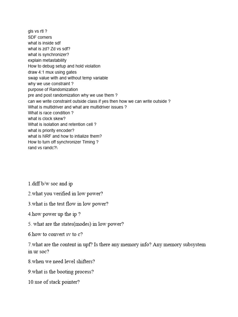 Qualcomm Interview All | PDF | Computer Programming | Computer Engineering