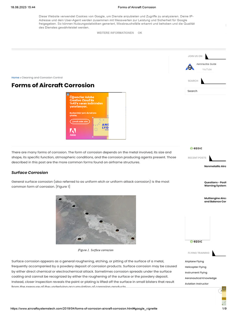 Forms of Aircraft Corrosion | PDF | Corrosion | Fatigue (Material)