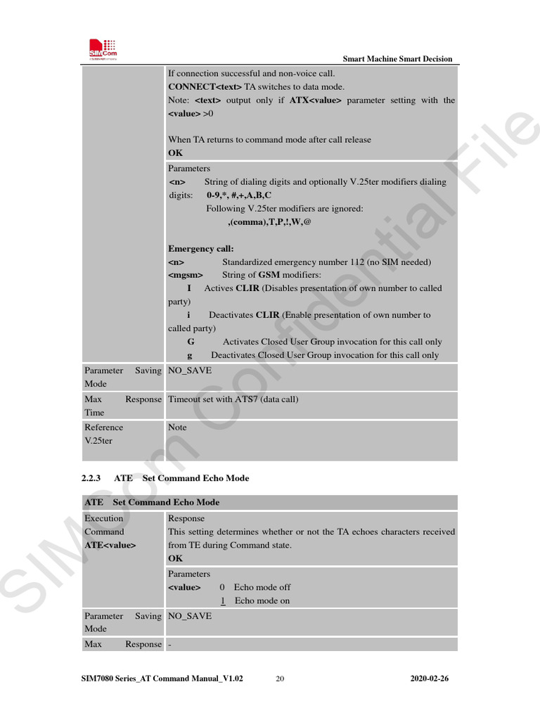 SIM7080 Series at Command Manual V1.02-Trang-2 | PDF | Command Line Interface | Parameter ...