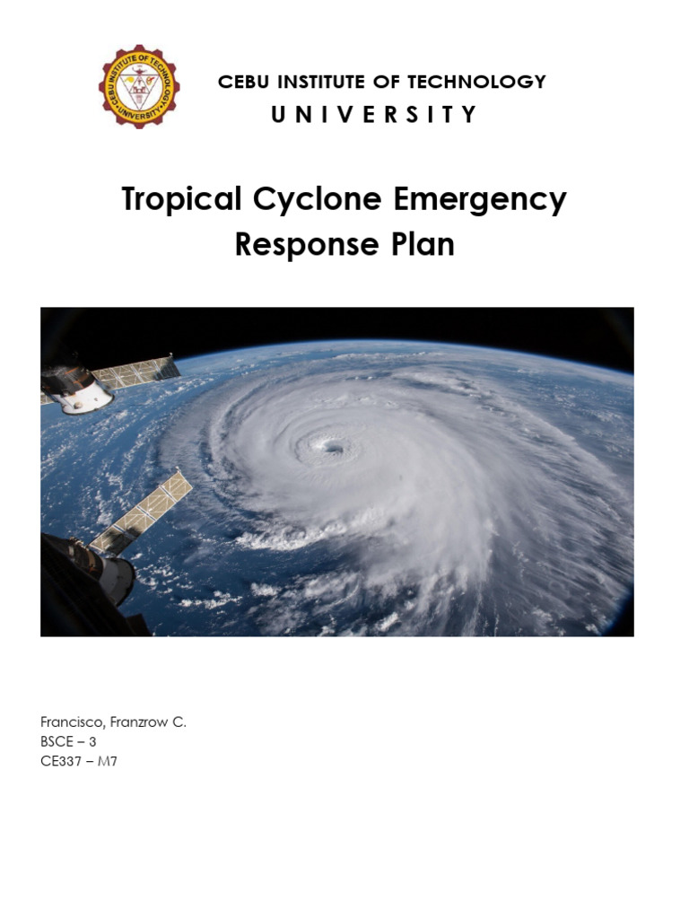 Tropical Cyclone Emergency Response Plan | PDF | Tropical Cyclones ...