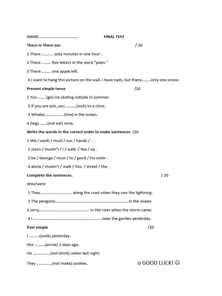 Final Test Kids Zone 4 | PDF