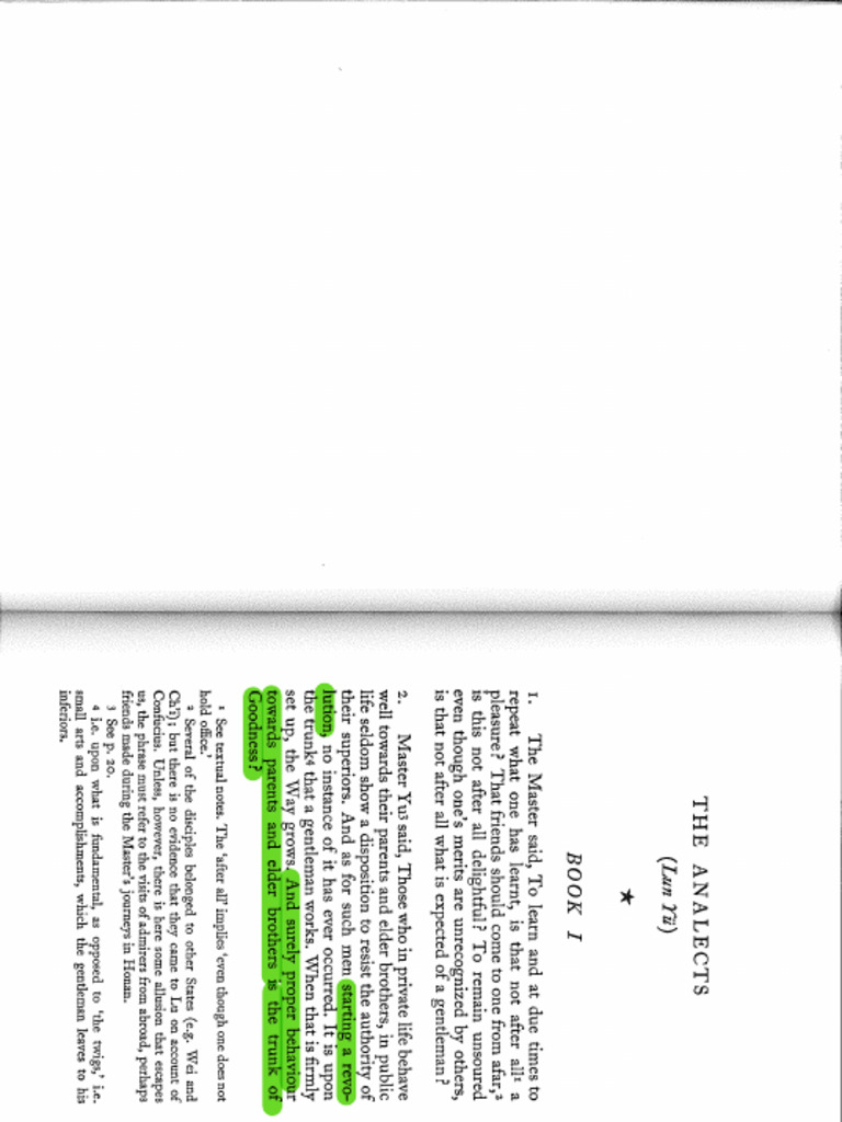 Confucius The Analects Books 1-4 and 12 | PDF