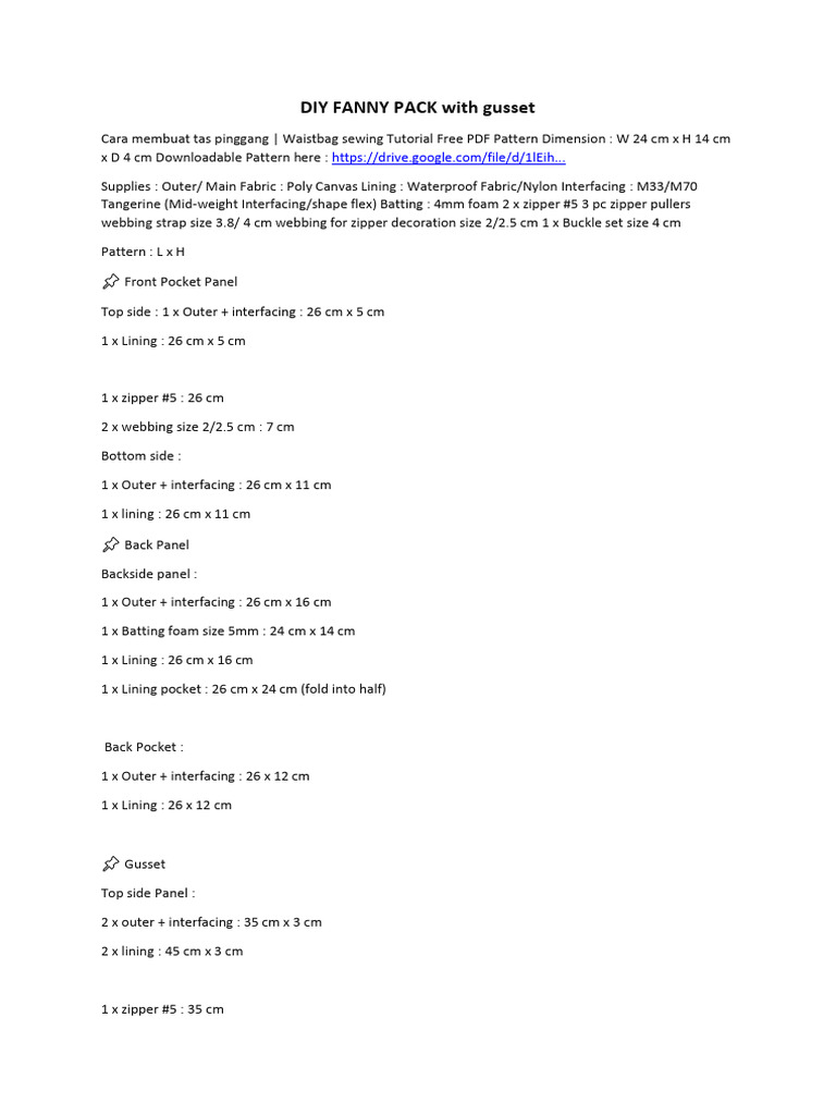 Diy Fanny Pack | PDF