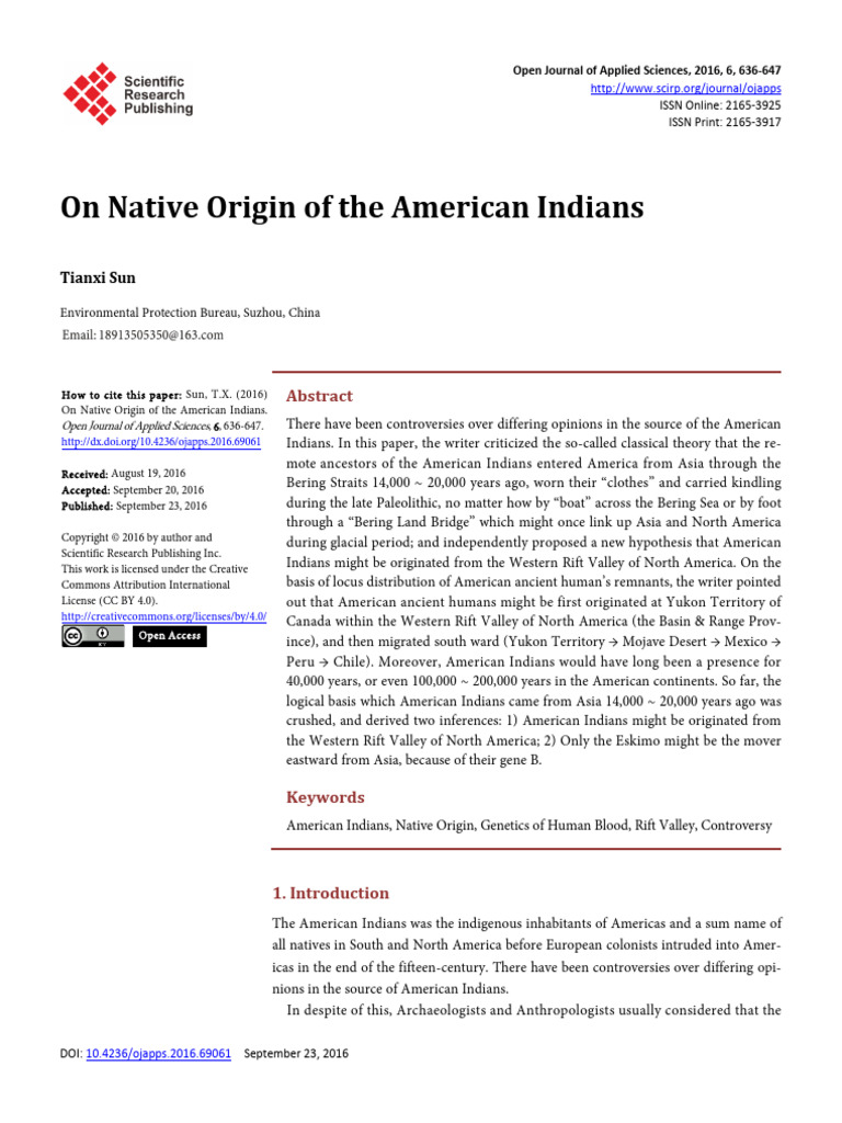 On_Native_Origin_of_the_American_Indians | PDF | Indigenous Peoples Of ...
