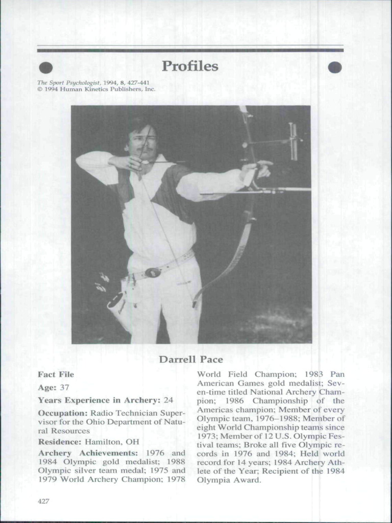 Mental Skills - An Nterview With Darrel Pace | PDF | Psychology | Goal