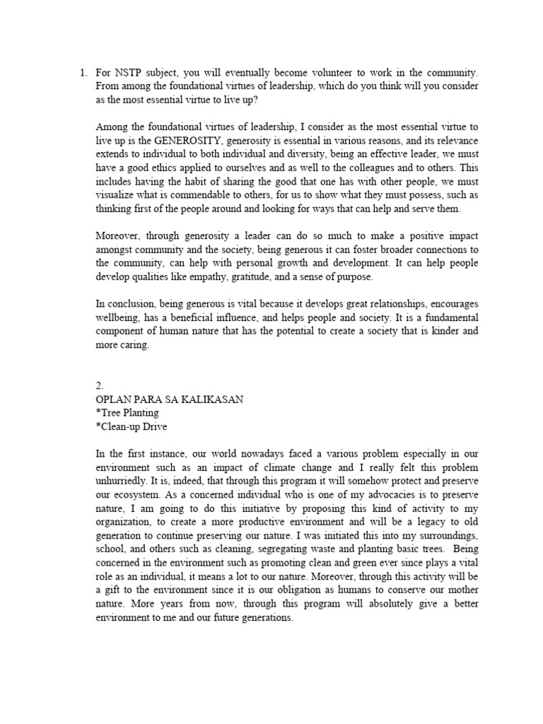 For NSTP Subject | PDF