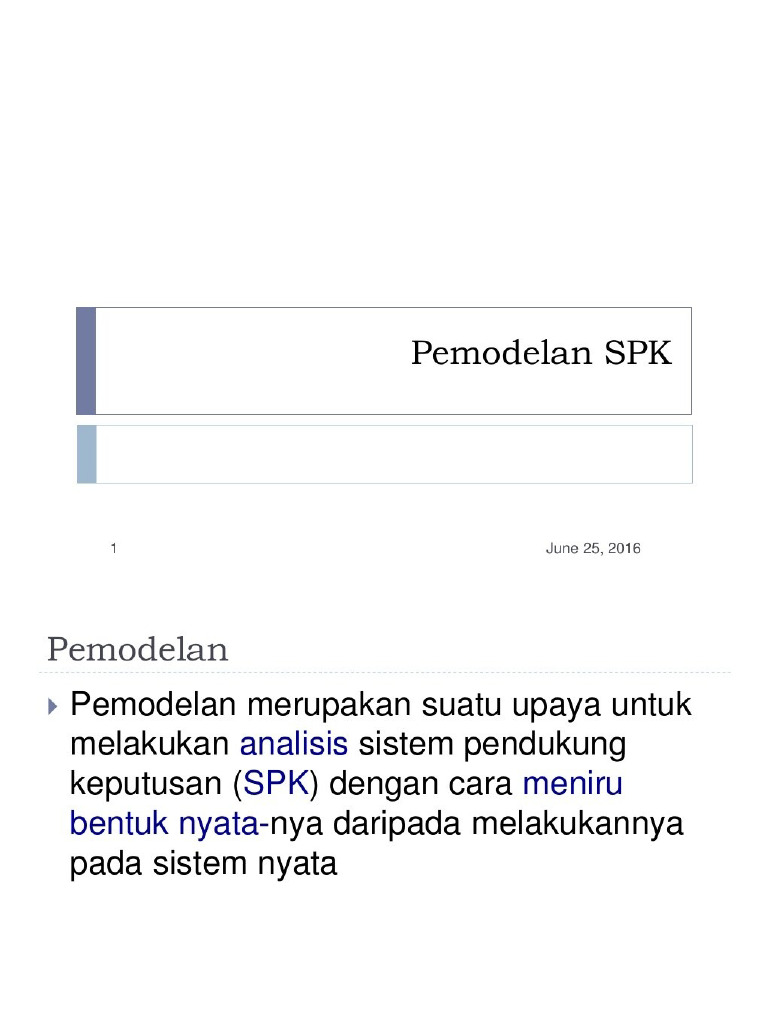 Pertemuan Ke-3 Pemodelan SPK | PDF