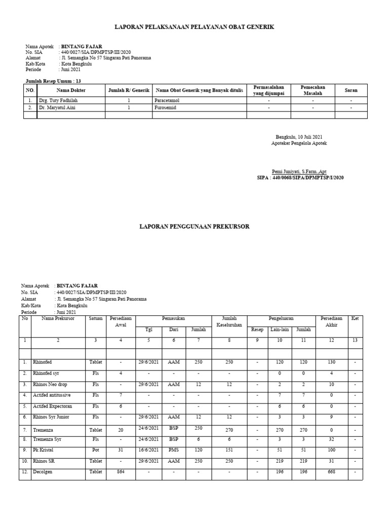 Laporan Apotek | PDF