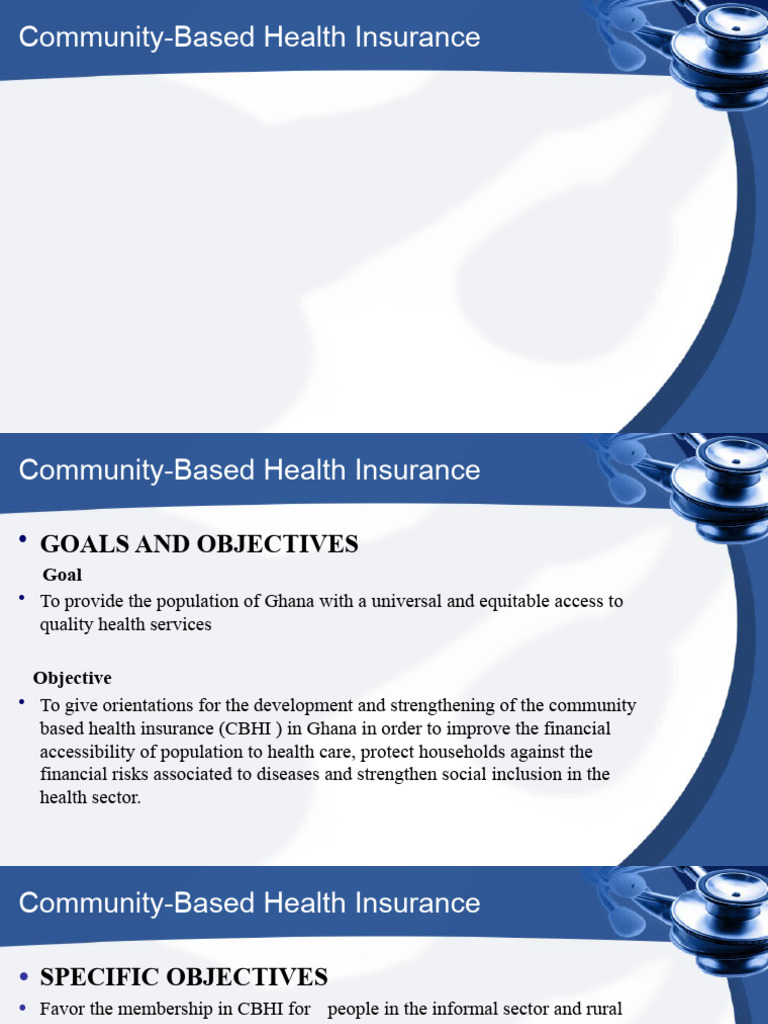 Community-Based Health Insurance | PDF | Insurance | Welfare