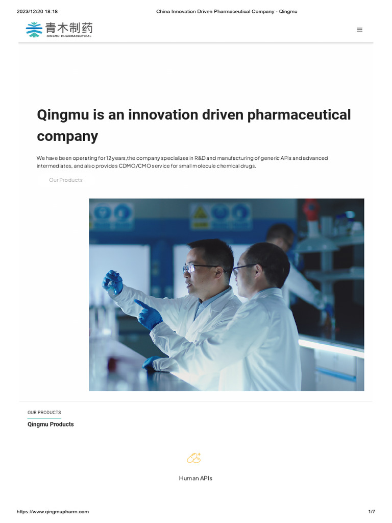 Qingmu: Innovative Pharma Solutions | PDF | Innovation | Pharmaceutical ...