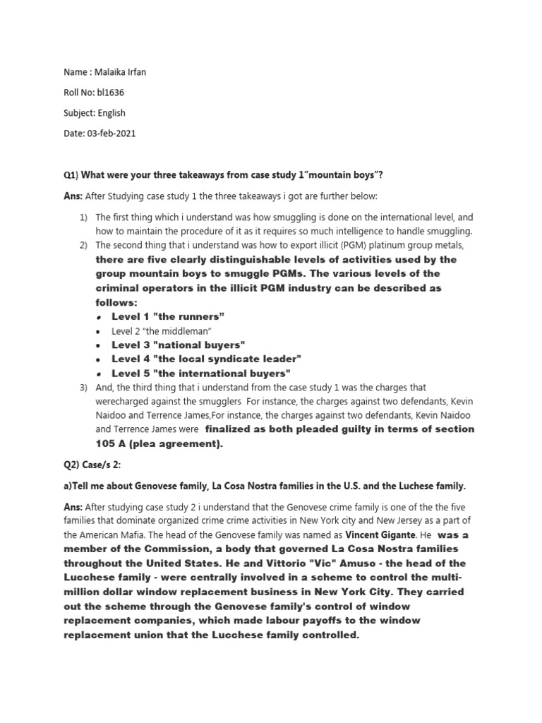 Crime Case Studies Analysis | PDF | Obstruction Of Justice | Witness