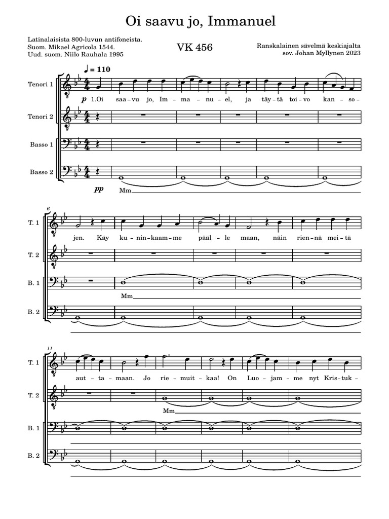 Oi Saavu Jo, Immanuel | PDF