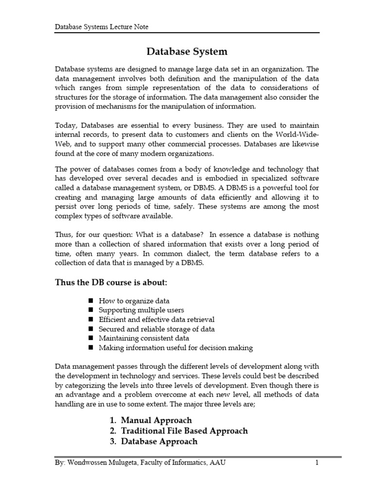 Database System Part I | PDF | Databases | Relational Model