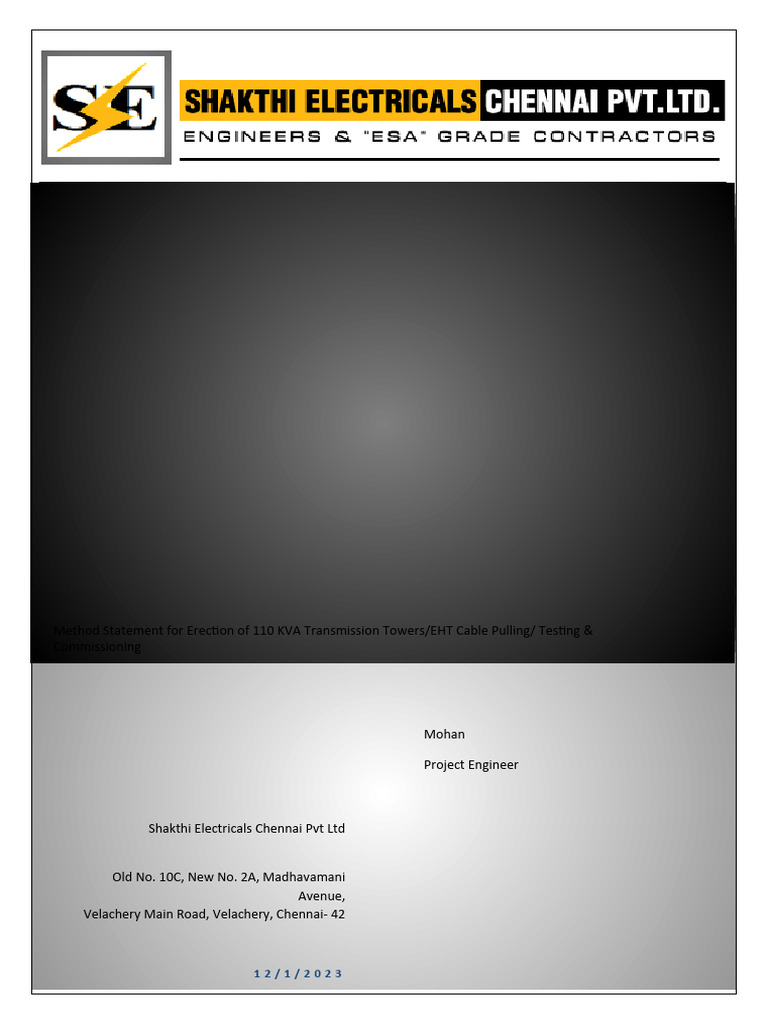 Method Statement For 110 KVA Switch Yard | PDF | High Voltage ...