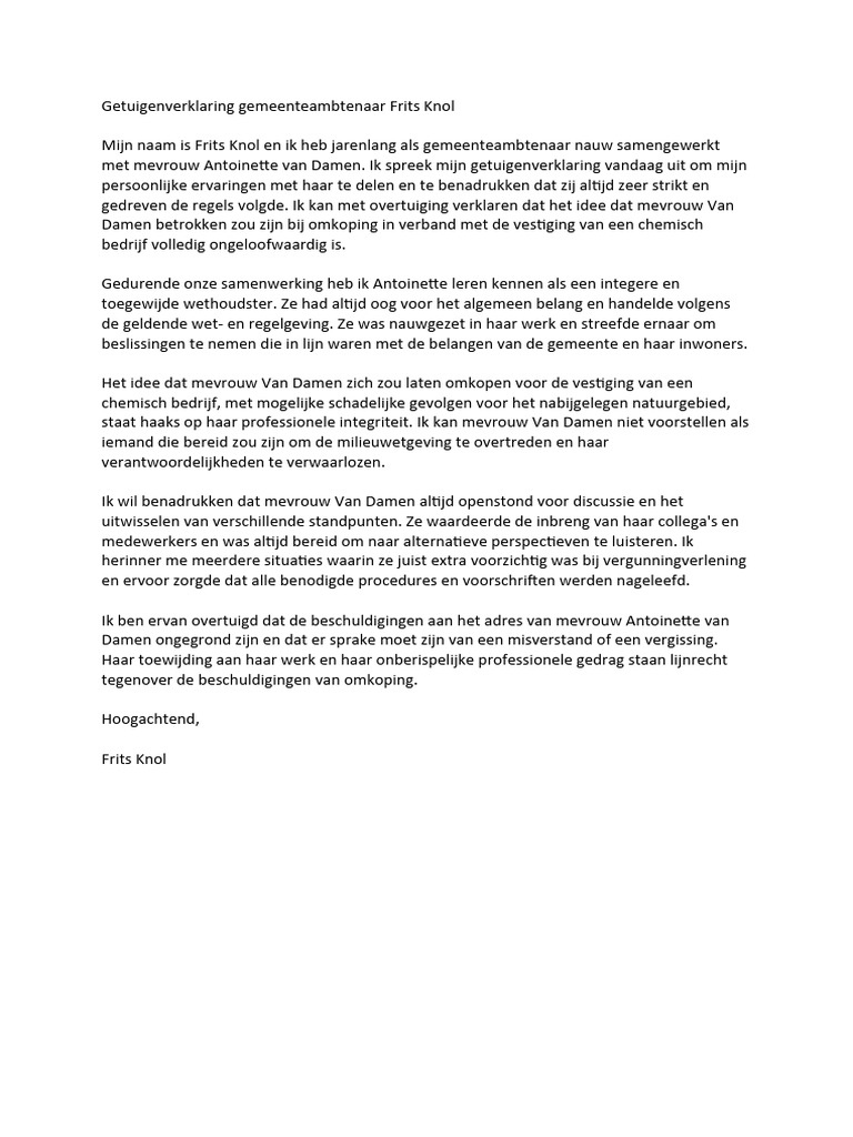 Getuigenverklaring Frits Knol NL | PDF