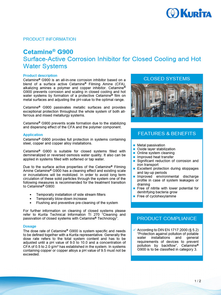 Cetamine G900 - en | Download Free PDF | Corrosion | Water
