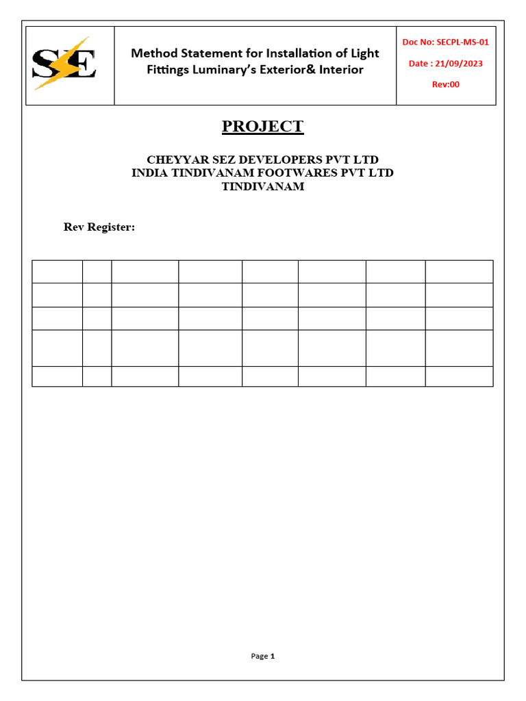 Light Installation Guide | PDF | Specification (Technical Standard ...