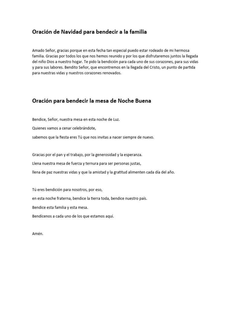 Oraciones de Navidad | PDF | Oración | Bendición