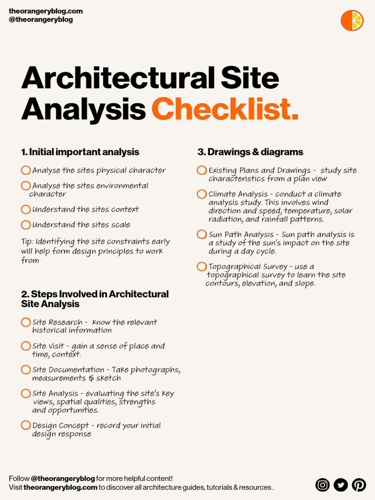 Architectural Site Analysis Checklist | PDF | Science & Mathematics