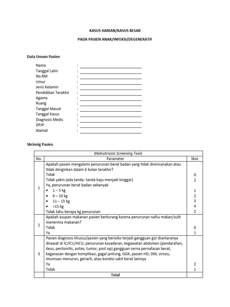 Format Pasien Harian | PDF