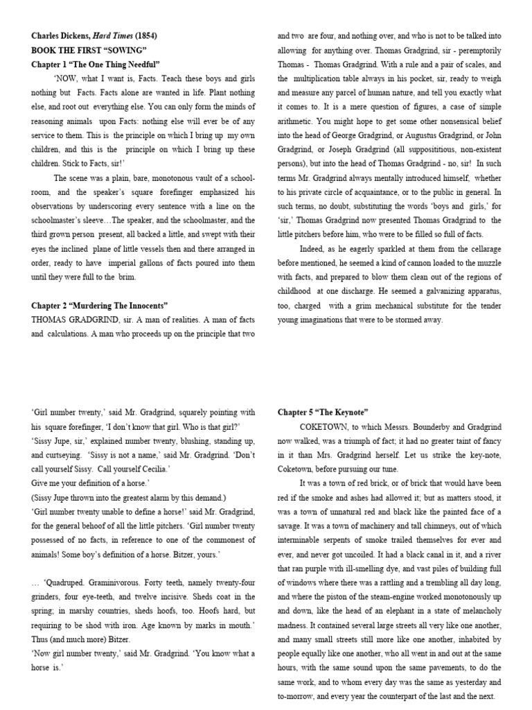 Hard Times Final Excerpt | PDF