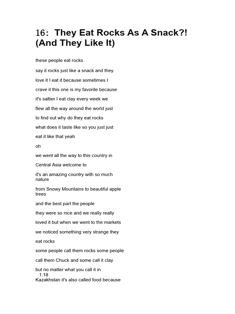 They Eat Rocks As A Snack?! (And They Like It) | PDF | Language Arts ...