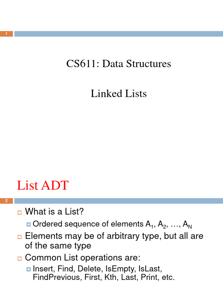 CS611 - L03 - Linked Lists - Saleh | PDF | Computers