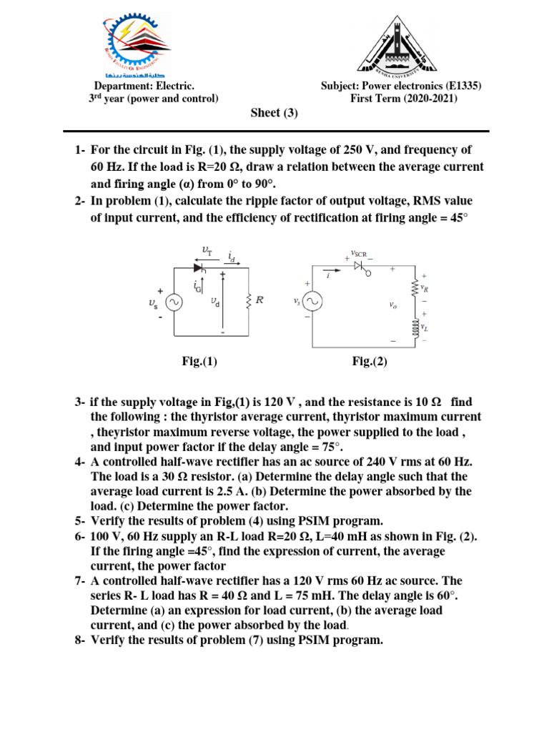 Power Electronics Analysis and Calculations | PDF | Teaching Methods ...