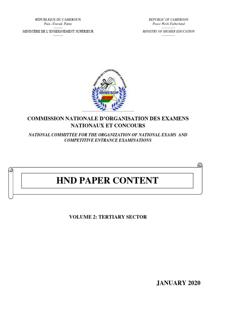 Canevas HND 2020 - Vol 2 | PDF