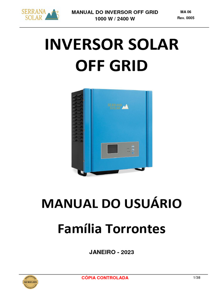 MA_06_Manual_Inversor_Solar_Off_Grid_1000_2400_Serrana_Rev_0005 | PDF