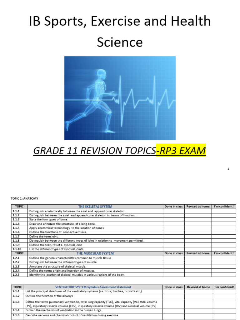 RP3 Grade 11 SEHS Revision Topics | PDF | Blood Pressure | Cellular ...