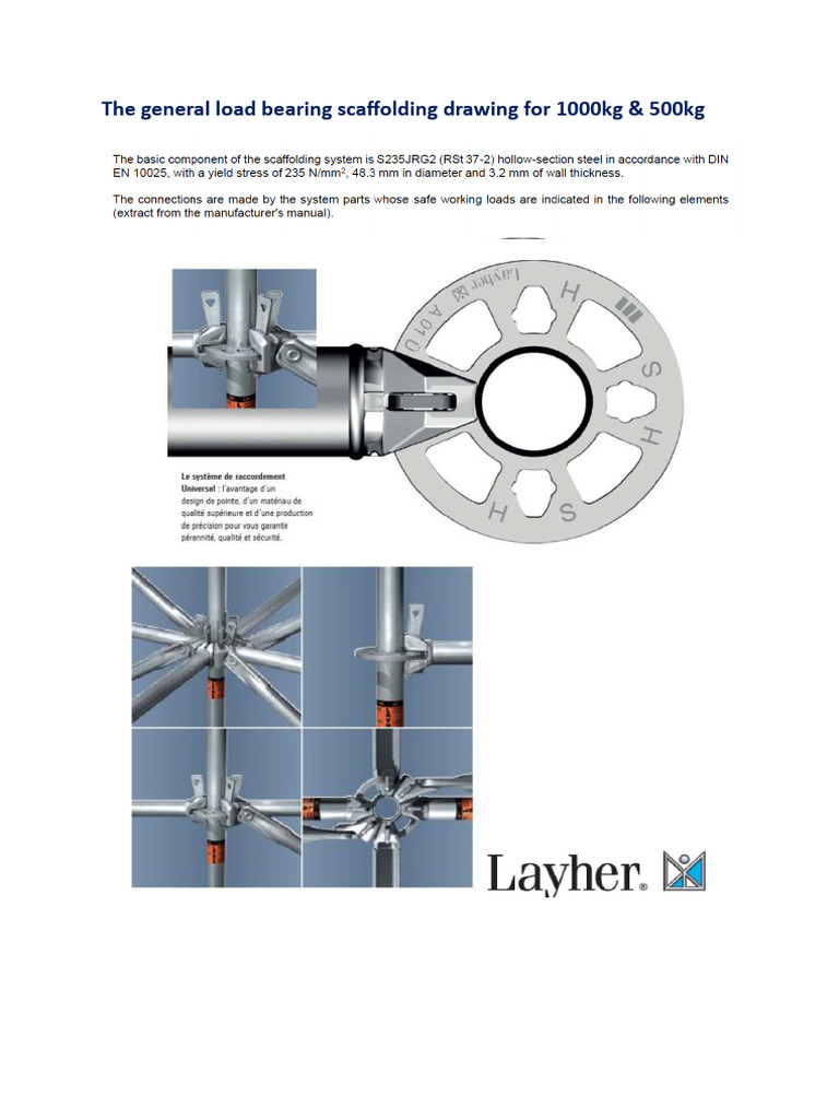 The General Load Bearing Scaffolding Drawing For 1000kg | PDF