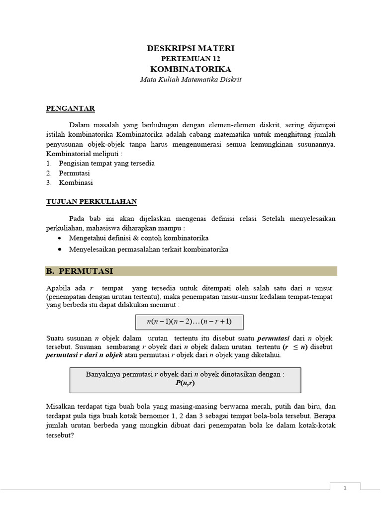 Pert. 12 Deskripsi Materi | PDF