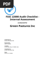 FSSC V.6 Internal Audit Checklist | PDF | Food Safety | Safety