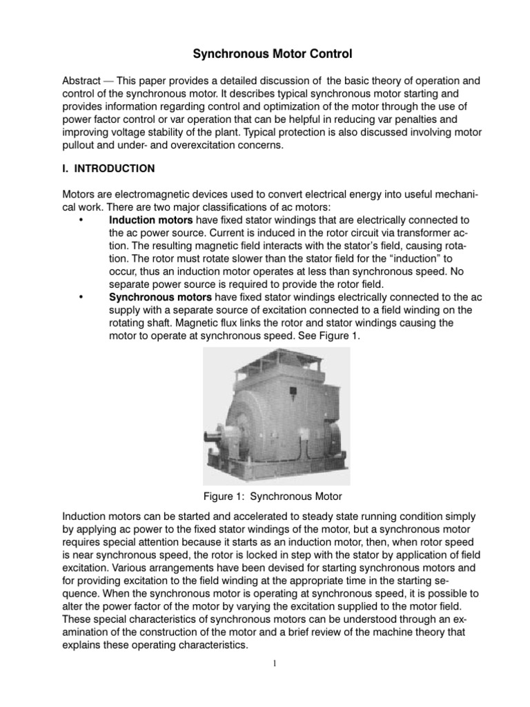 Synchmtr | PDF | Electric Motor | Relay