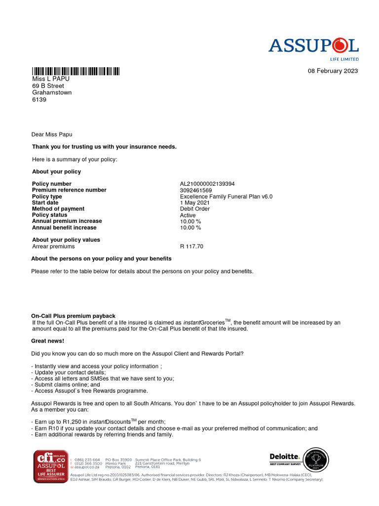 Assupol Correspondej | PDF