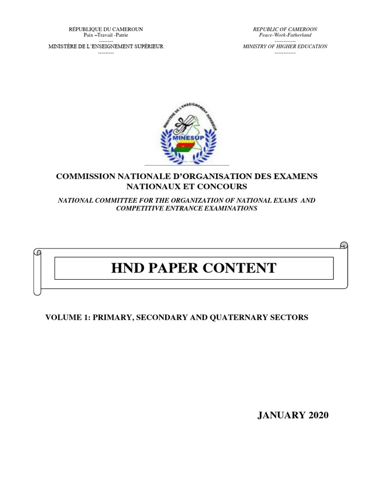 Canevas HND 2020 - Vol 1 | PDF