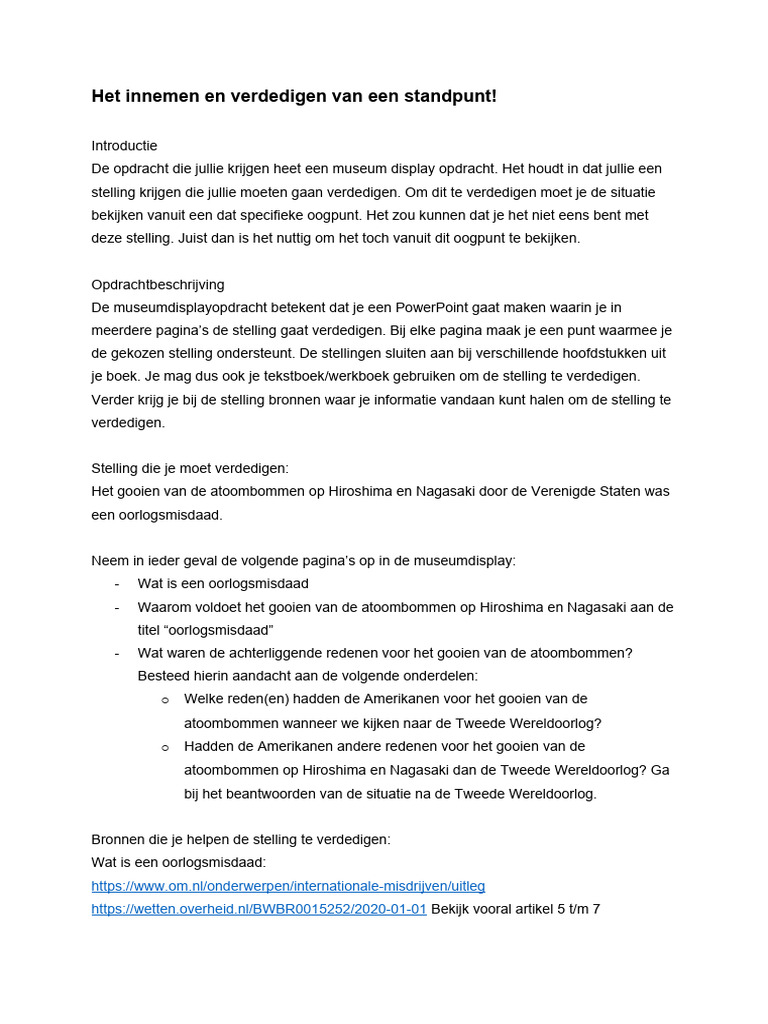 Atoombommen Museumdisplayopdracht BP3 | PDF