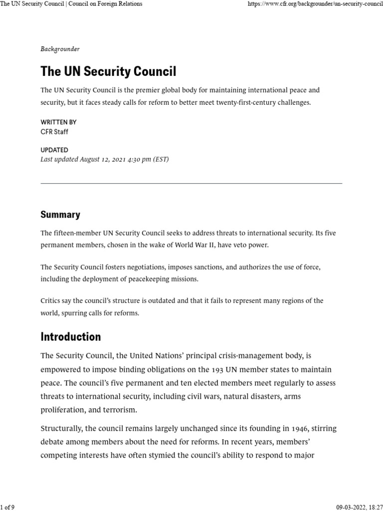 16.unsc CFR 2021 | PDF
