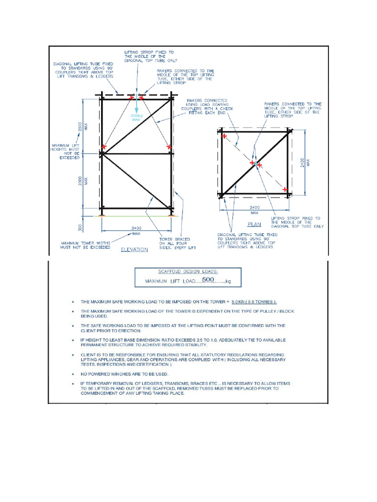 The General Load Bearing Scaffolding Drawing For 500kg | PDF
