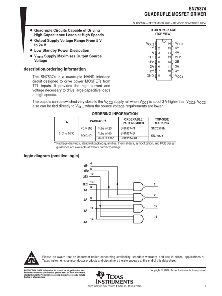 SN 75374 | PDF | Logic Gate | Computer Engineering