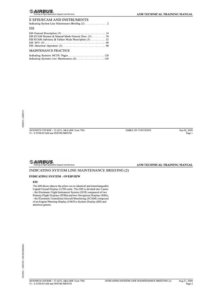 31 E EFIS - ECAM and INSTRUMENTS | PDF
