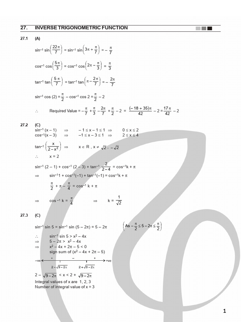 Inverse Trigonometry Guide | PDF | Mechanics | Lie Groups