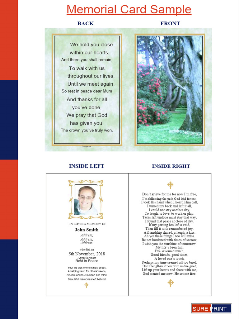 Memorial Card Templates and Samples | PDF