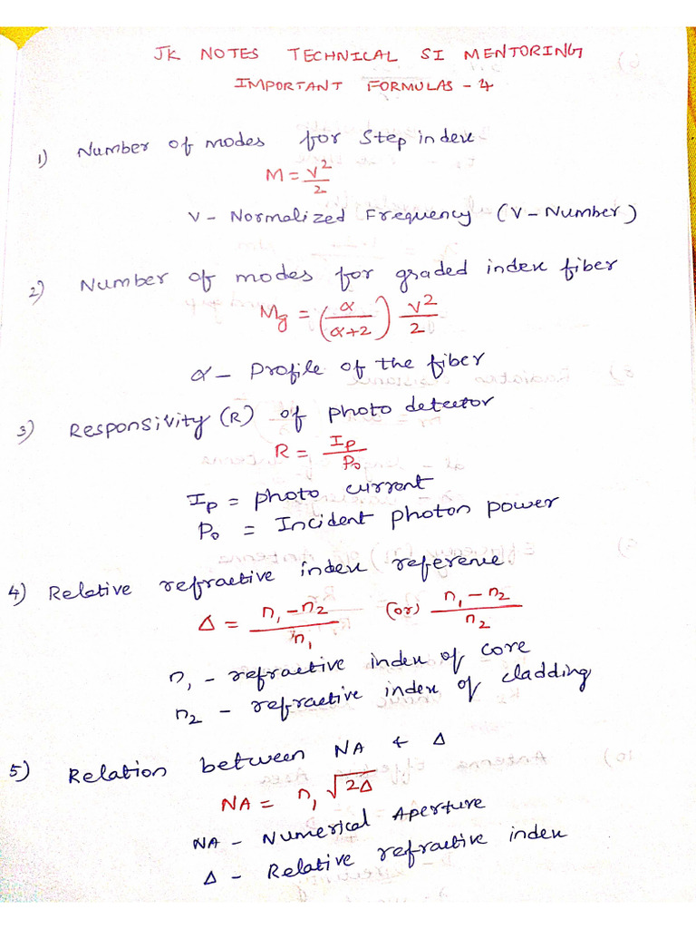 4. Tech Si Important Formulas | PDF
