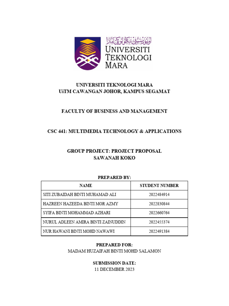CSC441 - Jba2523c - Sawanah Koko - Project Proposal | PDF | Chocolate | Marketing
